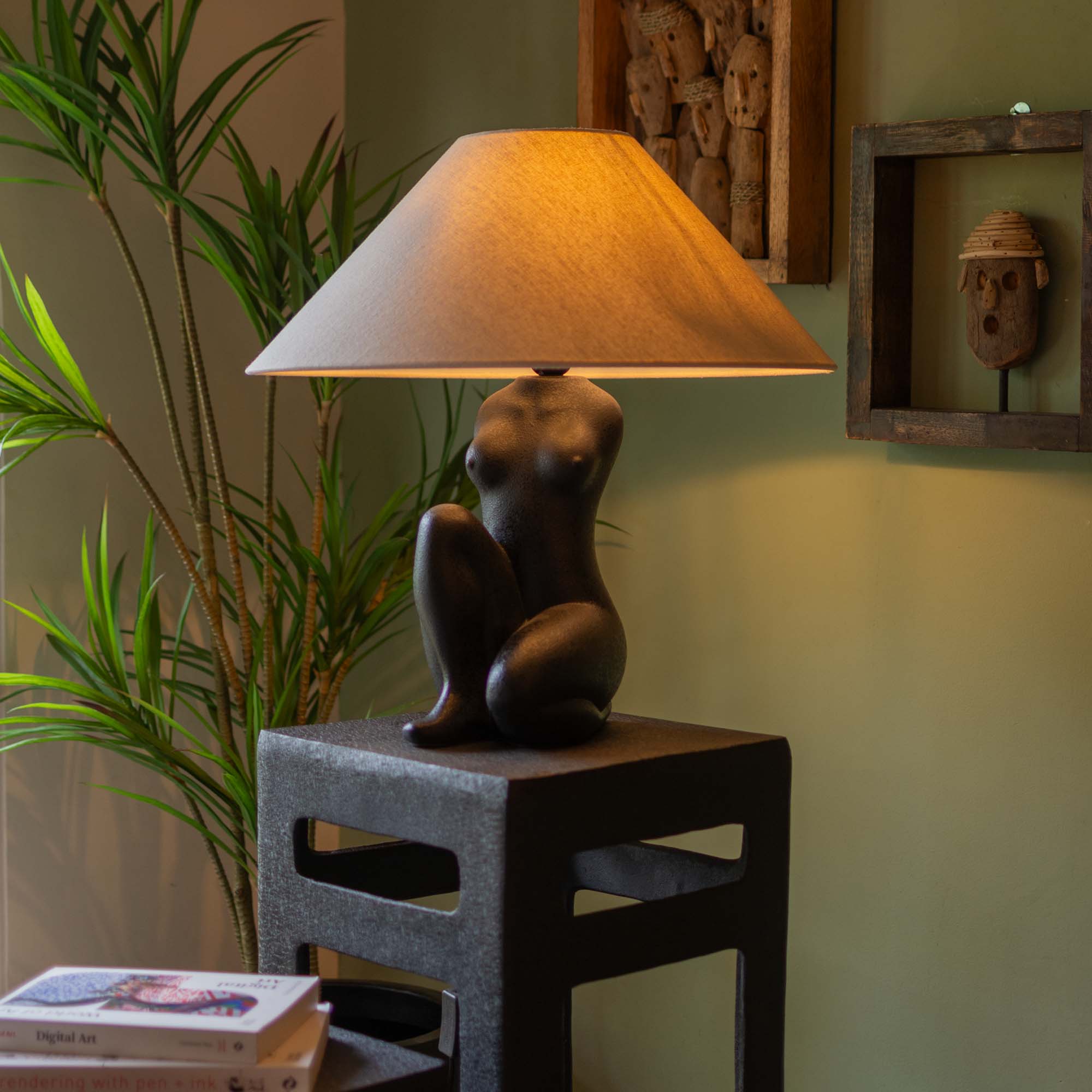Buy Table Lamps | Ceramic Women Sitting Table Lamp | Shop at Beruru