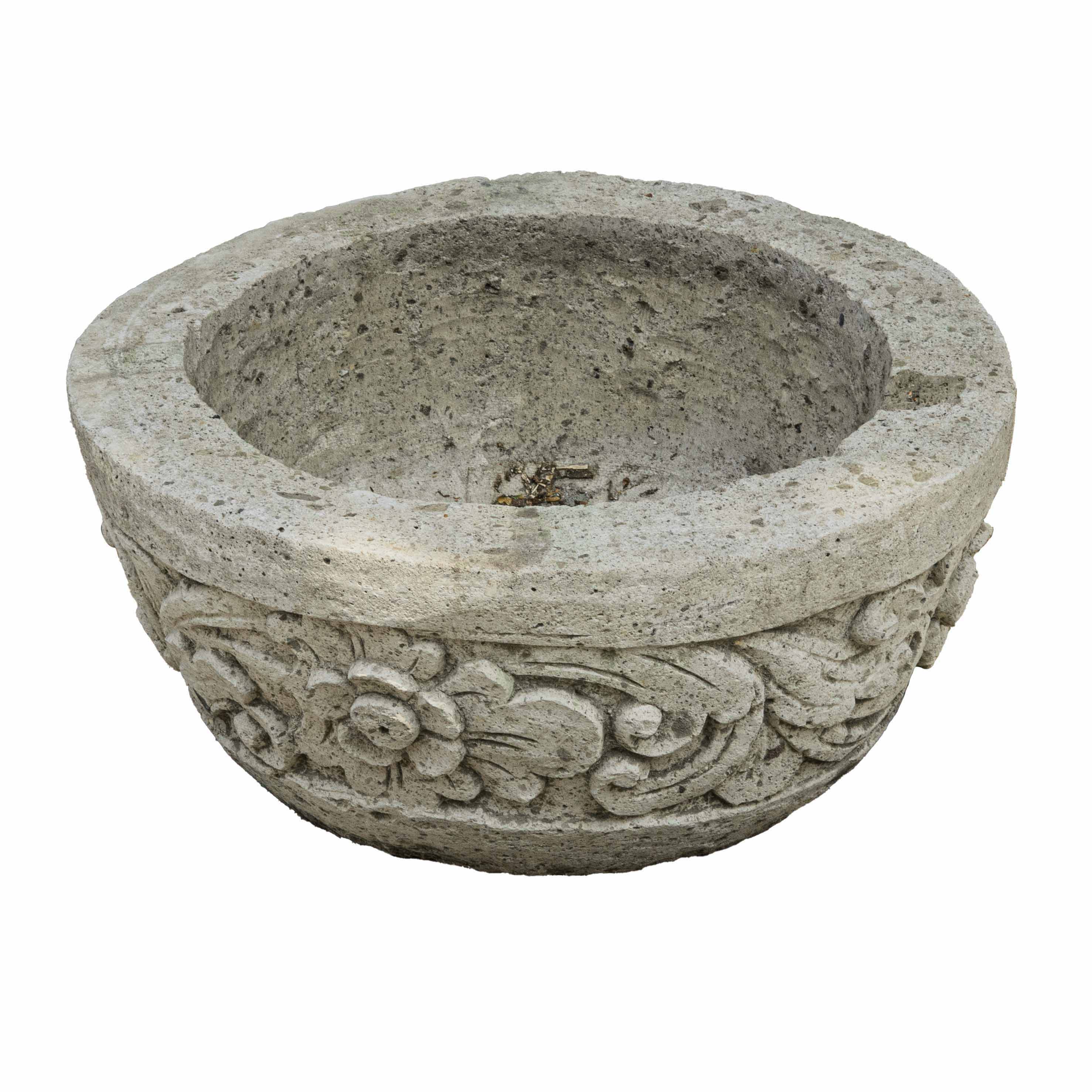 Buy Planters | Aged Look Wide Stone Urn Carved | Shop At Beruru