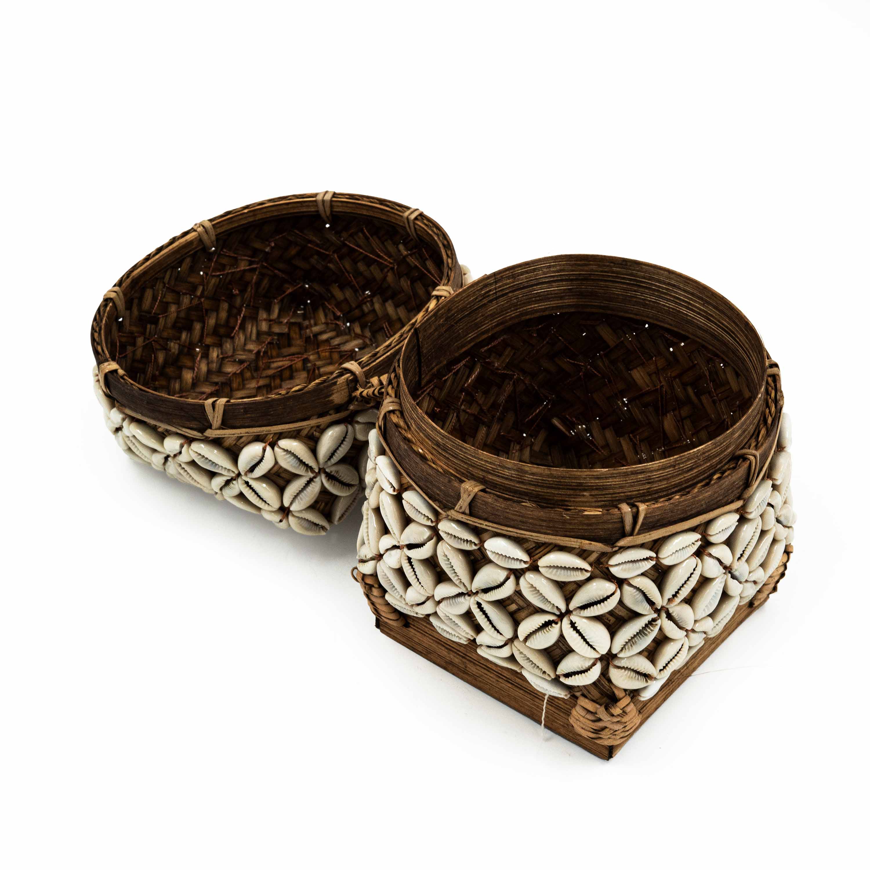 Buy Containers | Rattan Cowrie Shell Storage Box Brown | Shop at Beruru