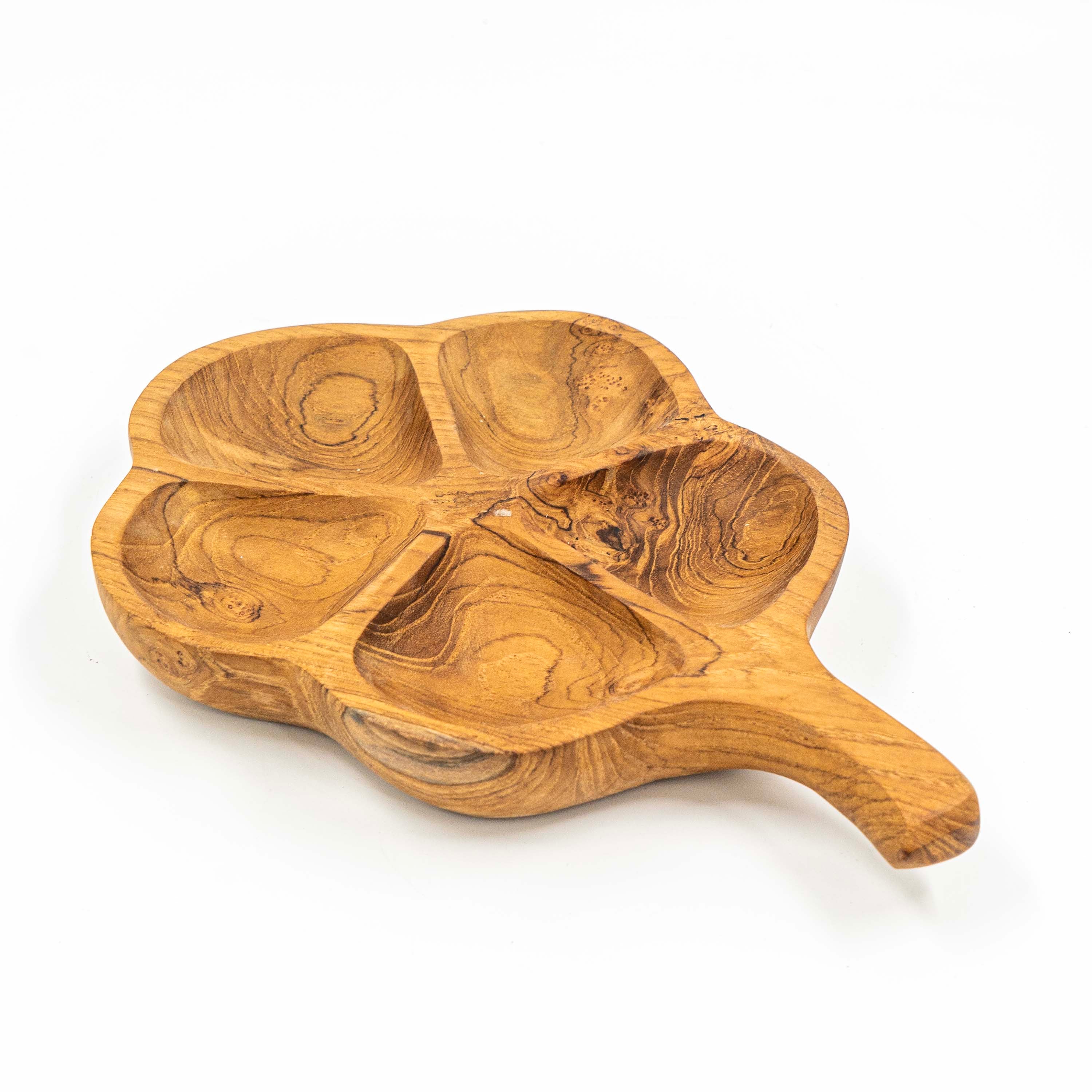 Buy Serving Trays | Yarah Teak Wood Condiment Tray | Shop at Beruru